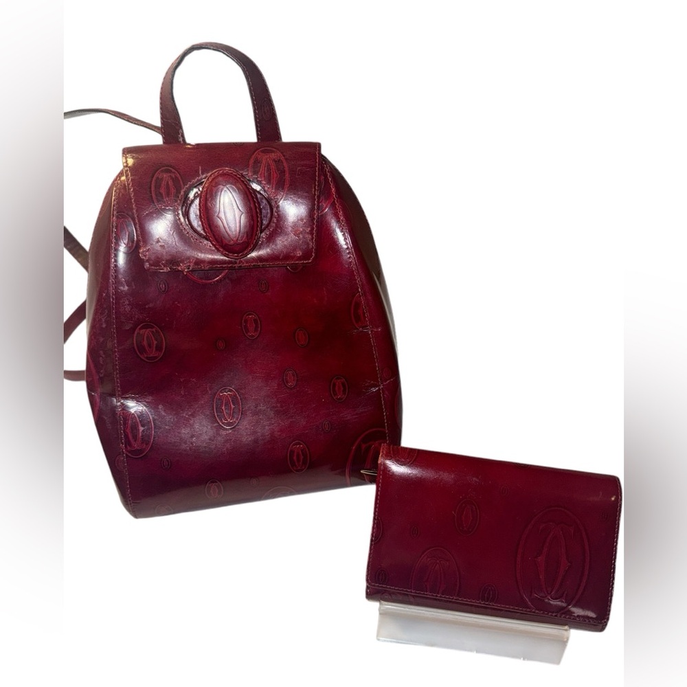 Vintage Cartier Patent Leather Backpack And Happy Bir… - Gem
